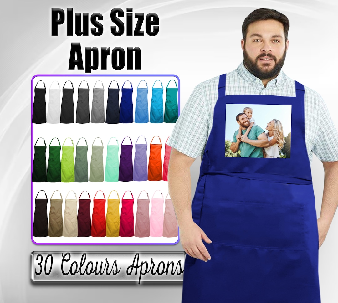 Personalized Photo Printed Plus Size Apron: Custom BBQ Apron - Etsy