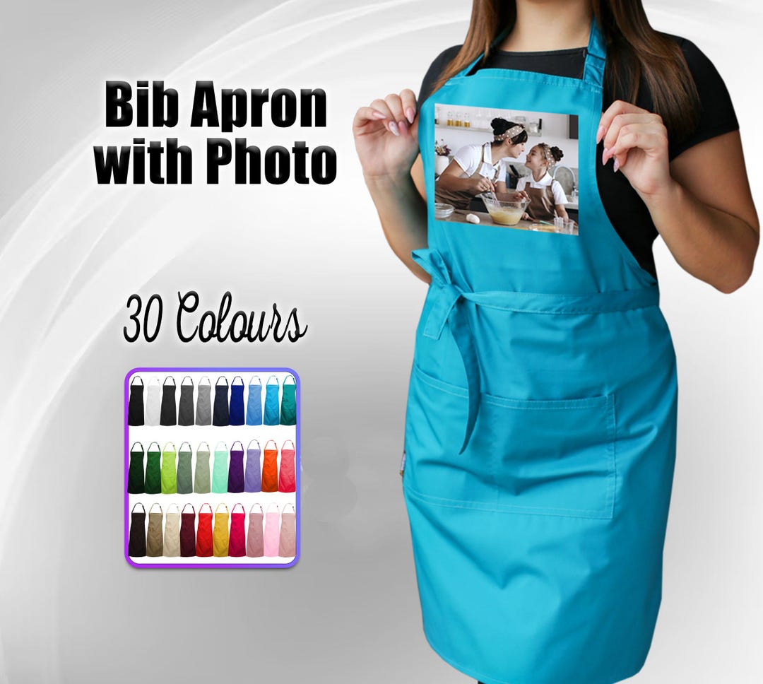 Personalized Photo Print Bib Apron, Custom Kitchen Chef Apron - Etsy
