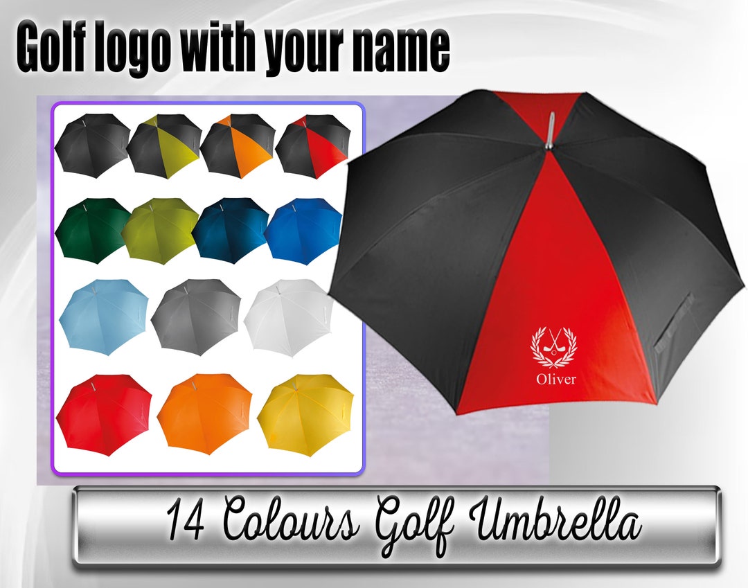 Personalized Golf Umbrella: Custom Printed Logo & Name - Etsy UK