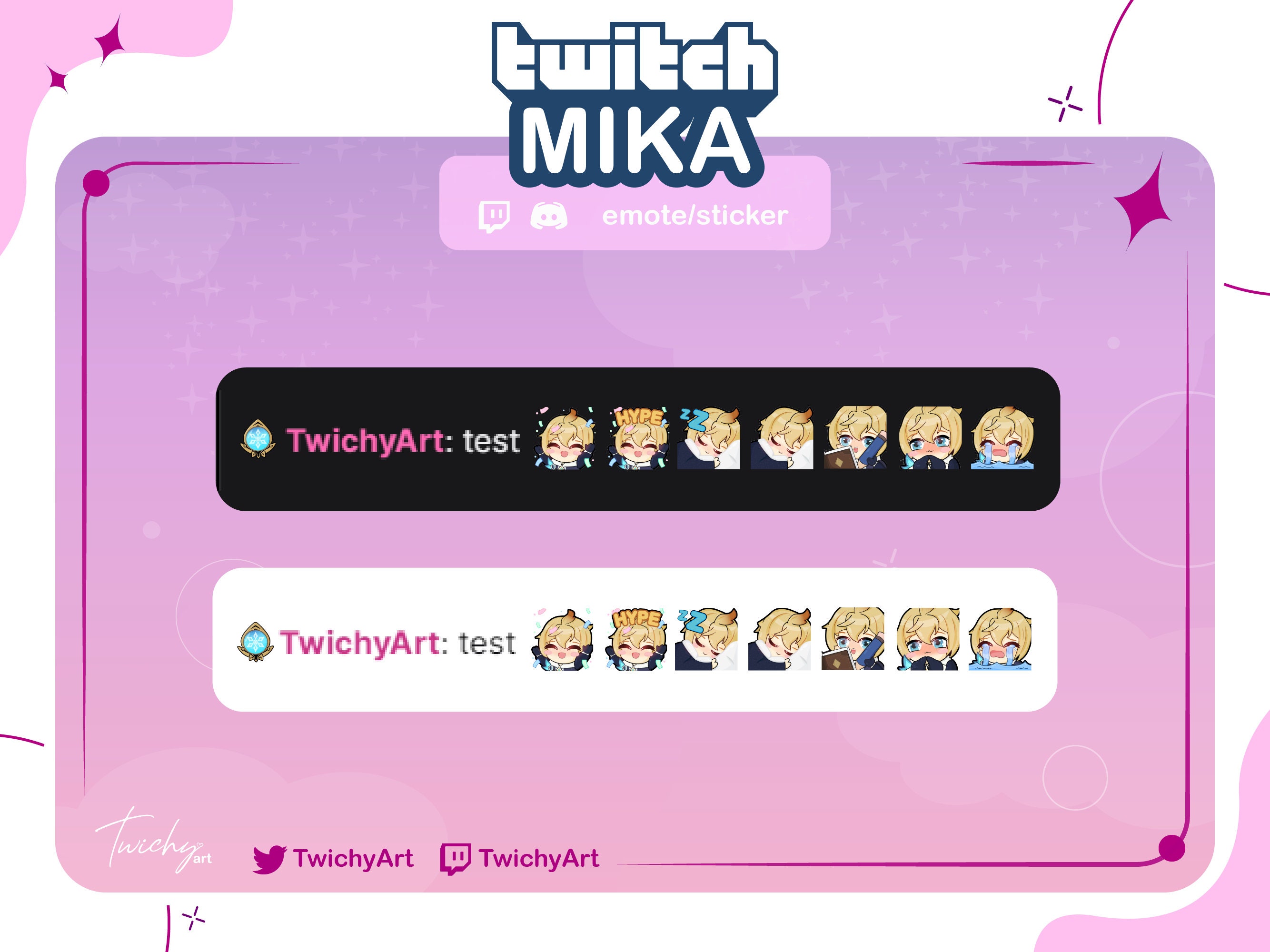 Mika Pack of Emotes for Twitch / Discord Stickers / Youtube | Genshin ...