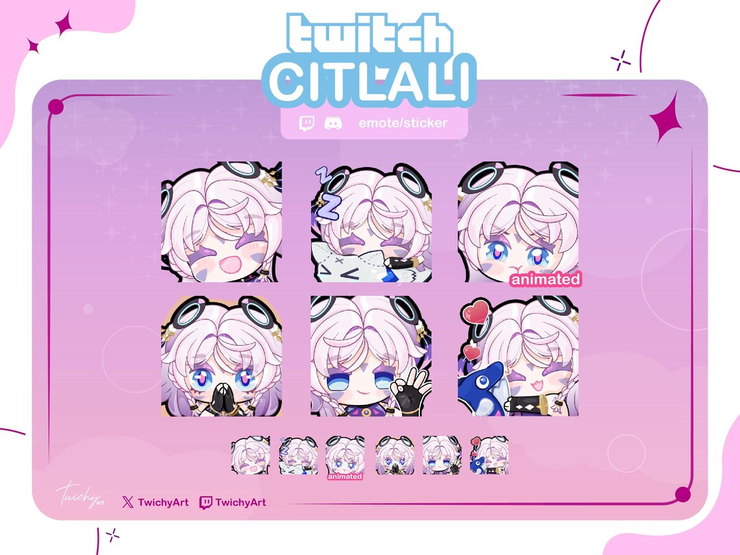 6 Citlali Emotes Pack Animated & Static for Twitch / Discord Stickers ...