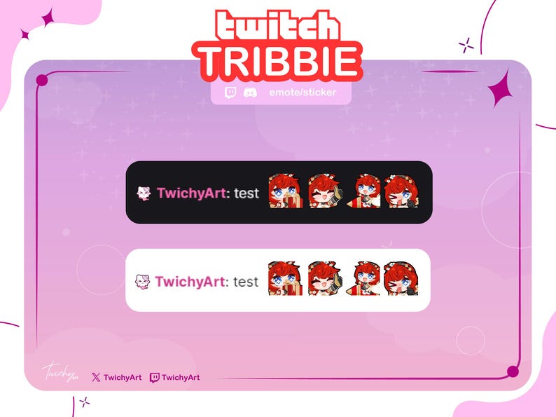 Tribbie 4 Emotes Set Animated and Static for Twitch / Discord / Youtube ...