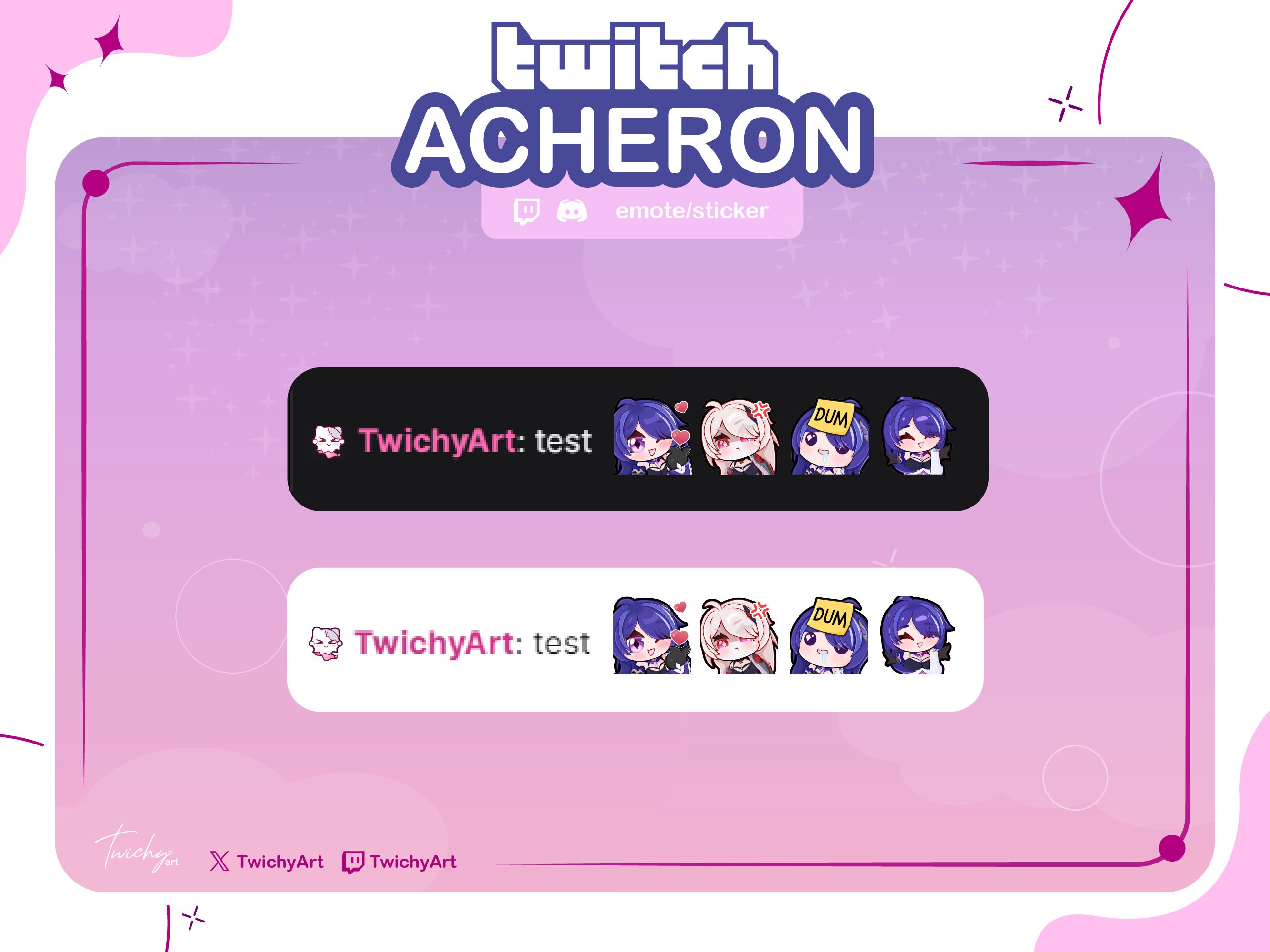 Acheron 4 Emotes Pack Animated and Static for Twitch / Discord ...