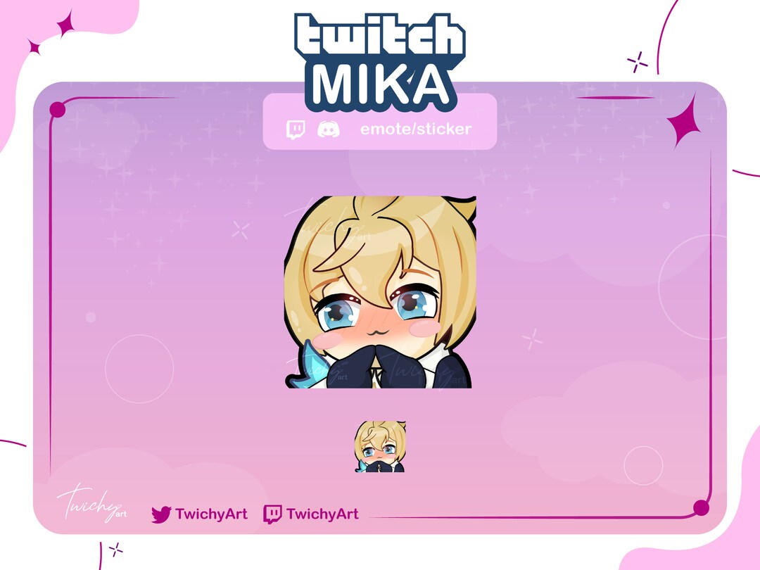 Mika Shy Emote for Twitch / Discord Stickers / Youtube Genshin Impact ...
