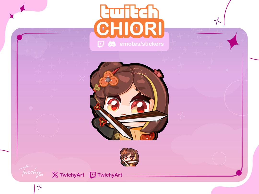 Chiori Mad Emote for Twitch / Discord Stickers / Youtube | Genshin ...