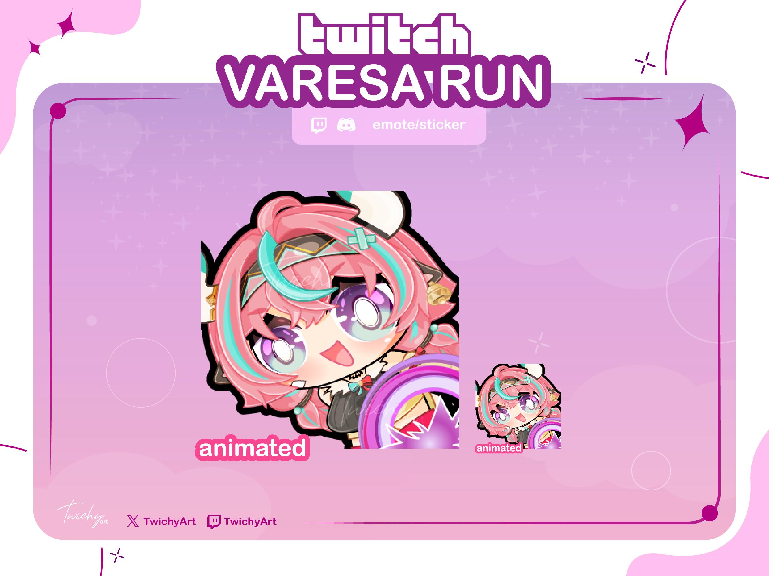 Varesa Run Animated and Static Emote for Twitch / Discord Stickers ...
