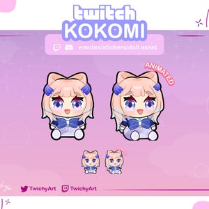 Kokomi Sit Doll Emote & Asset Animated for Twitch / Discord / Youtube ...