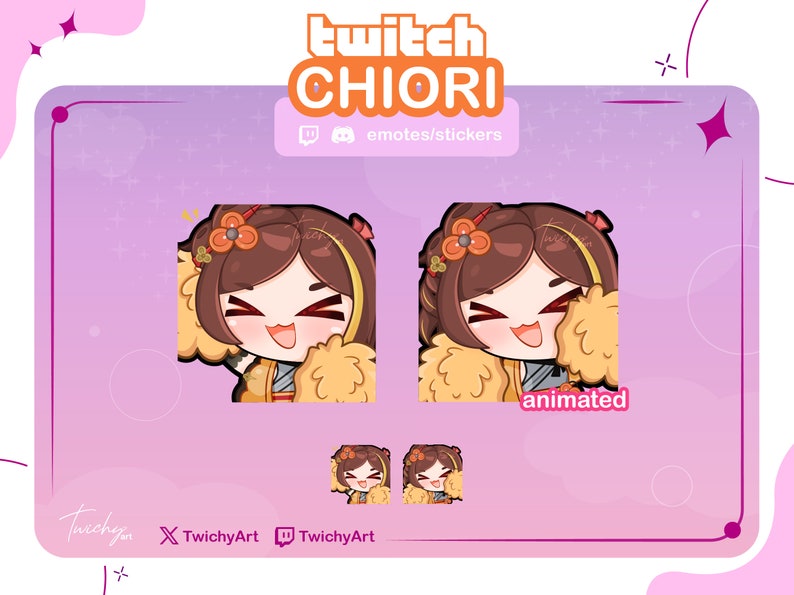 Chiori Cheering Animated Emote for Twitch / Discord Stickers / Youtube ...