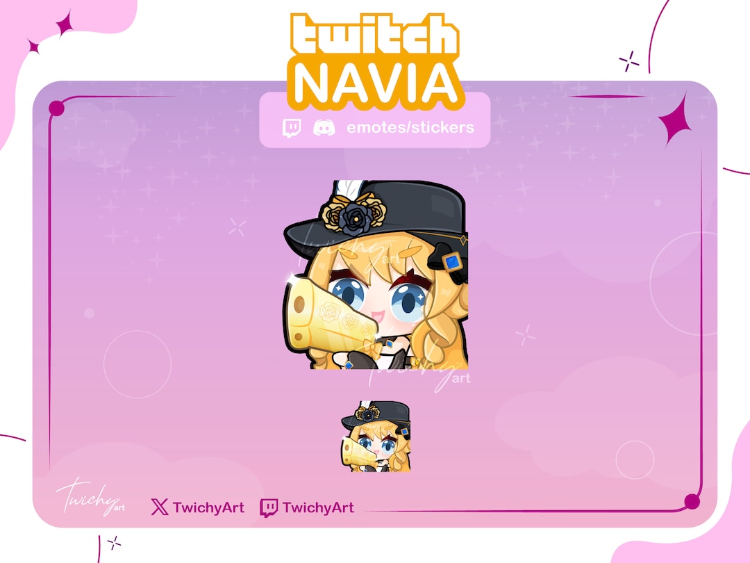 Navia Gun Emote for Twitch / Discord / Youtube | Genshin Impact Emote ...