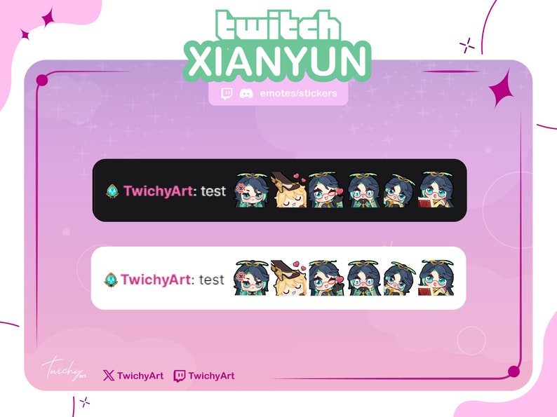 Xianyun Cloud Retainer 6 Emotes Pack Animated and Static for Twitch ...