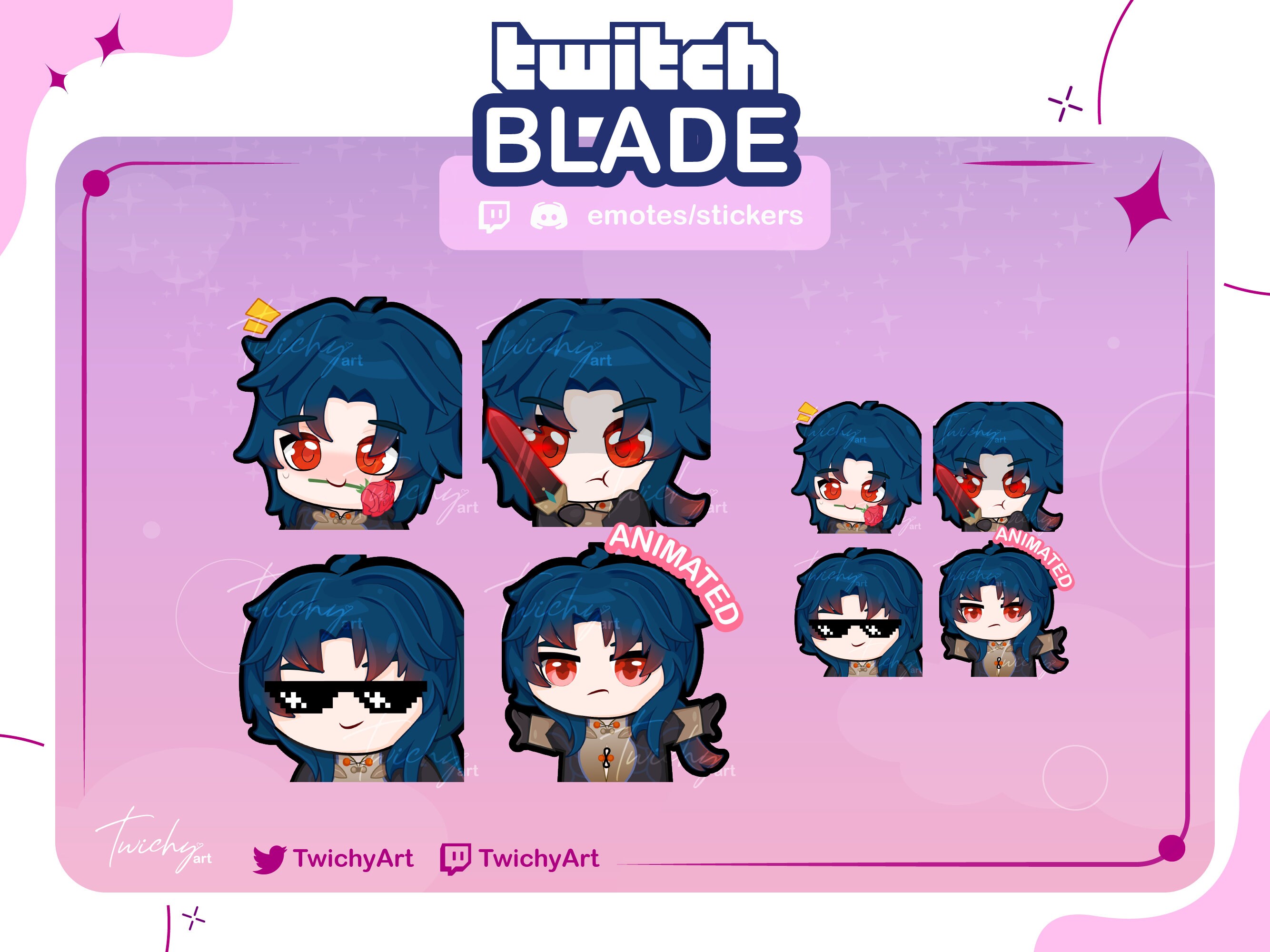 Blade 4 Emotes Pack! for Twitch / Discord / Youtube | Honkai Star Rail ...