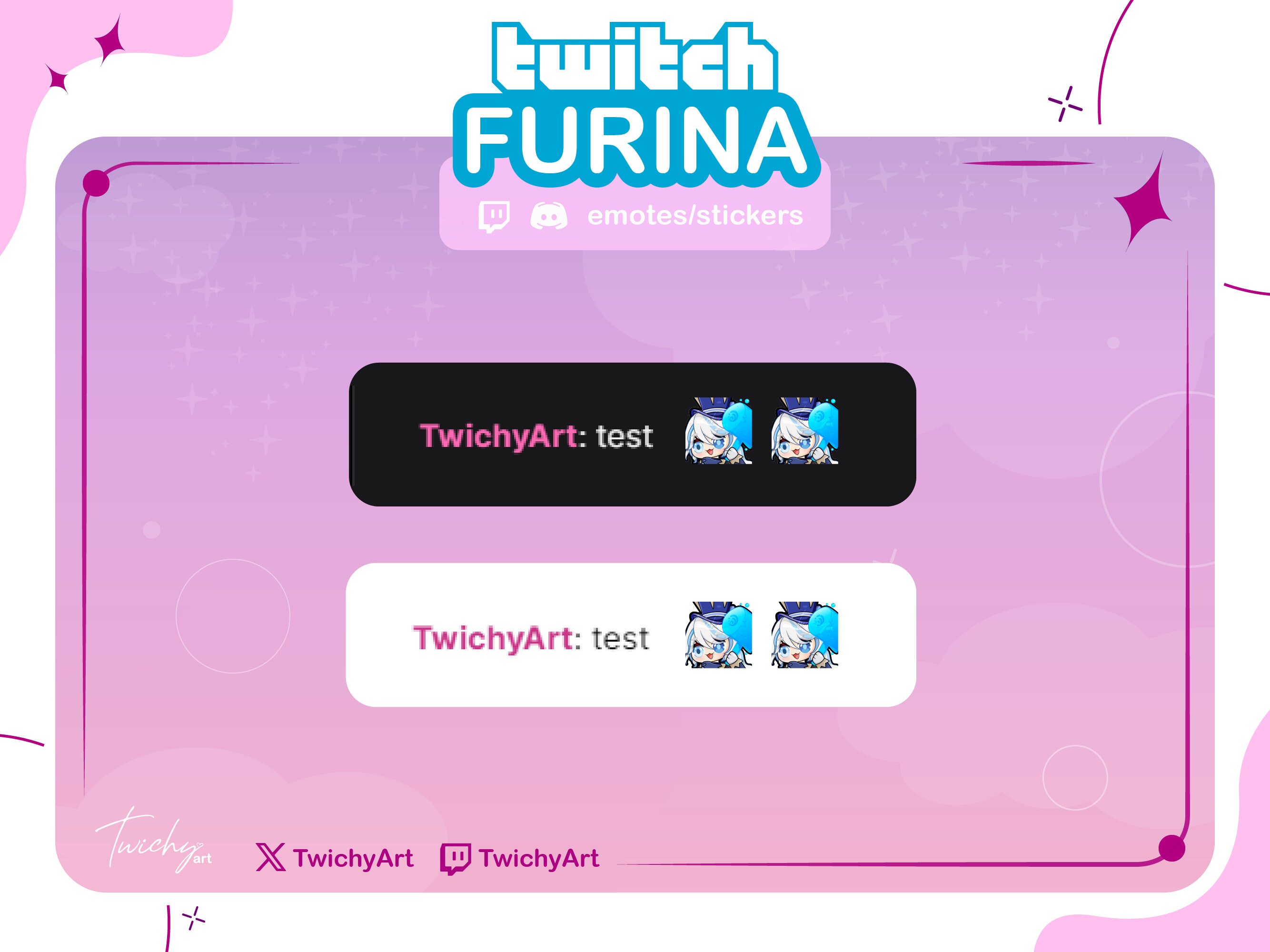 Furina Focalors Bonk Emote for Twitch / Discord Stickers / Youtube ...