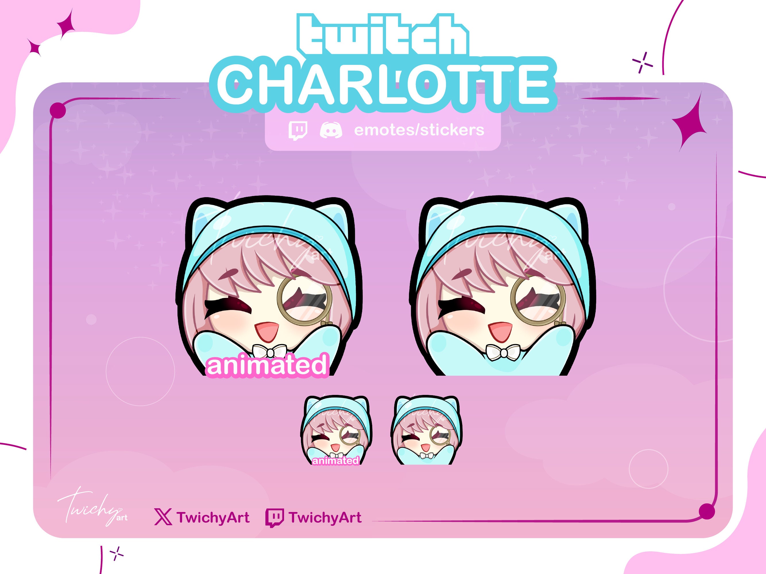Charlotte Comfy Animated & Static Emote for Twitch / Discord / - Etsy