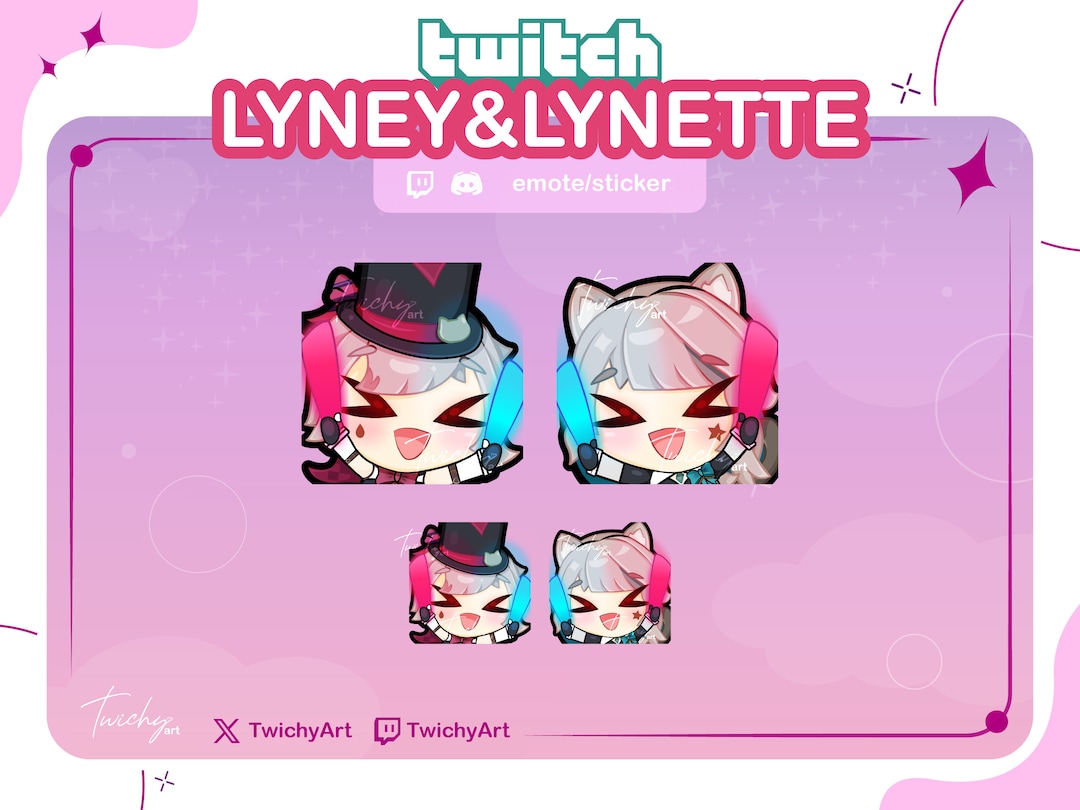 Lyney and Lynette Rave Emotes Animated and Static Version for Twitch ...