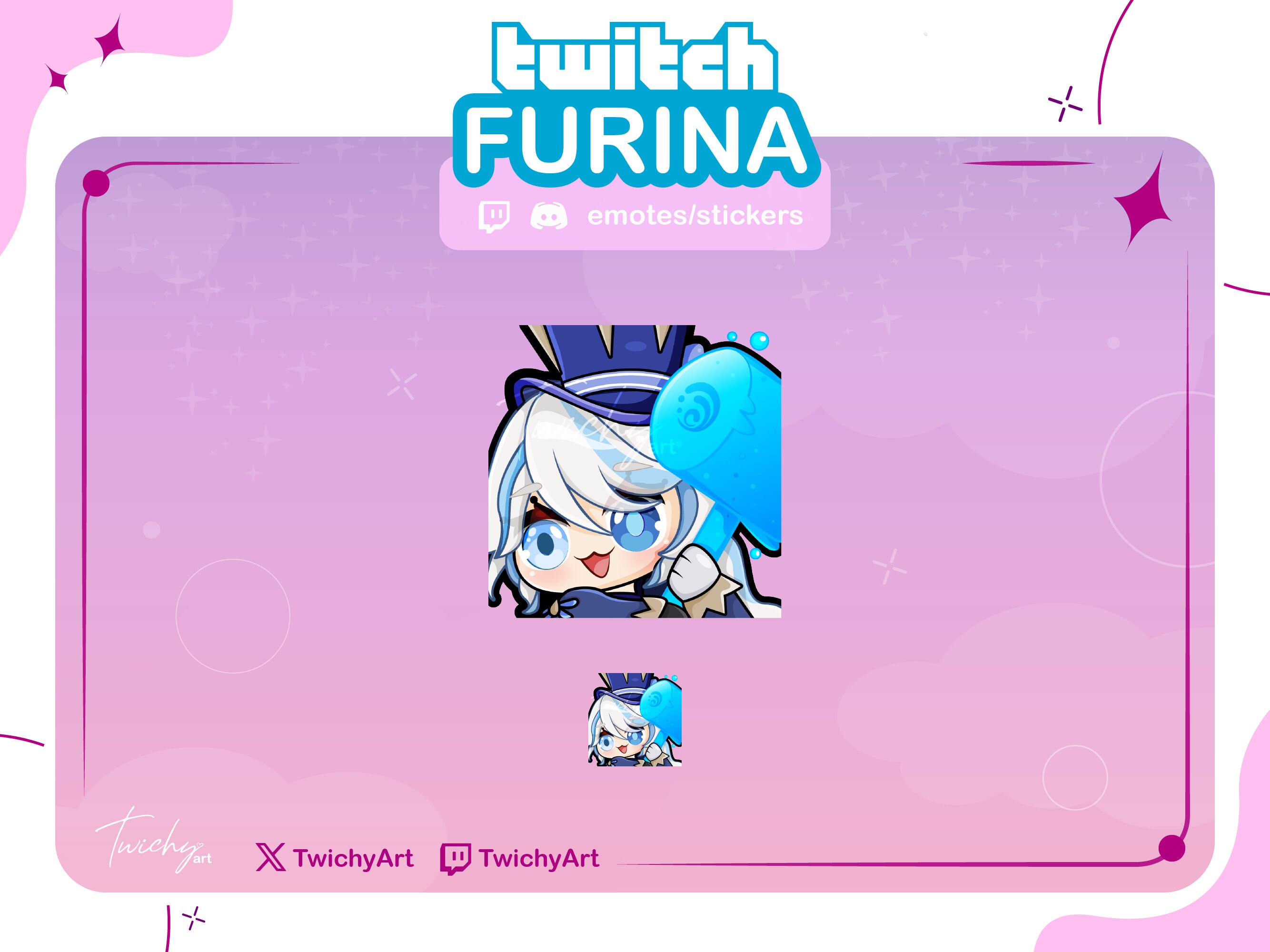Furina / Focalors Bonk Emote for Twitch / Discord Stickers / - Etsy ...