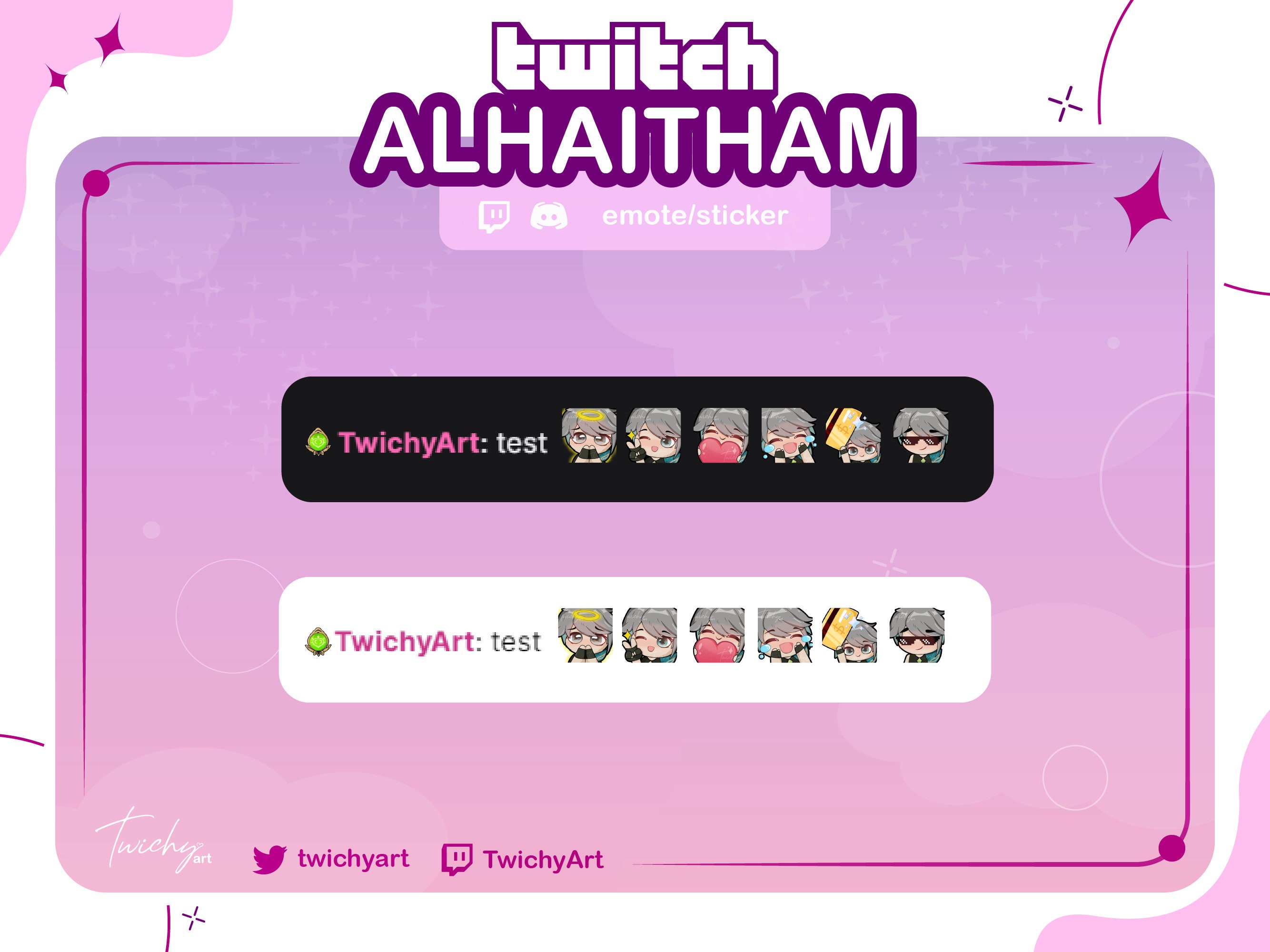 Alhaitham Pack of Emotes for Twitch / Discord Stickers / Youtube ...
