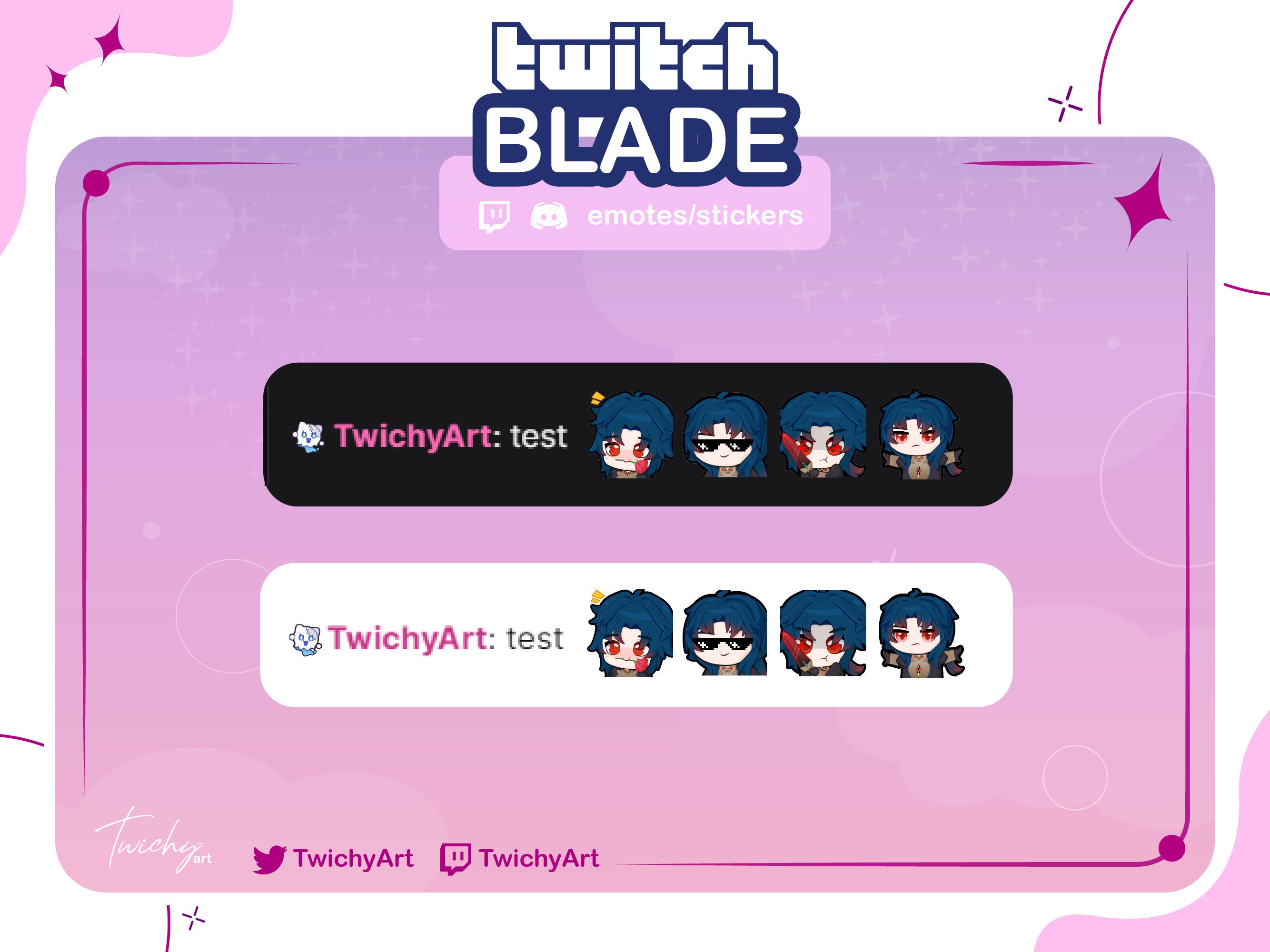 Blade 4 Emotes Pack! for Twitch / Discord / Youtube | Honkai Star Rail ...