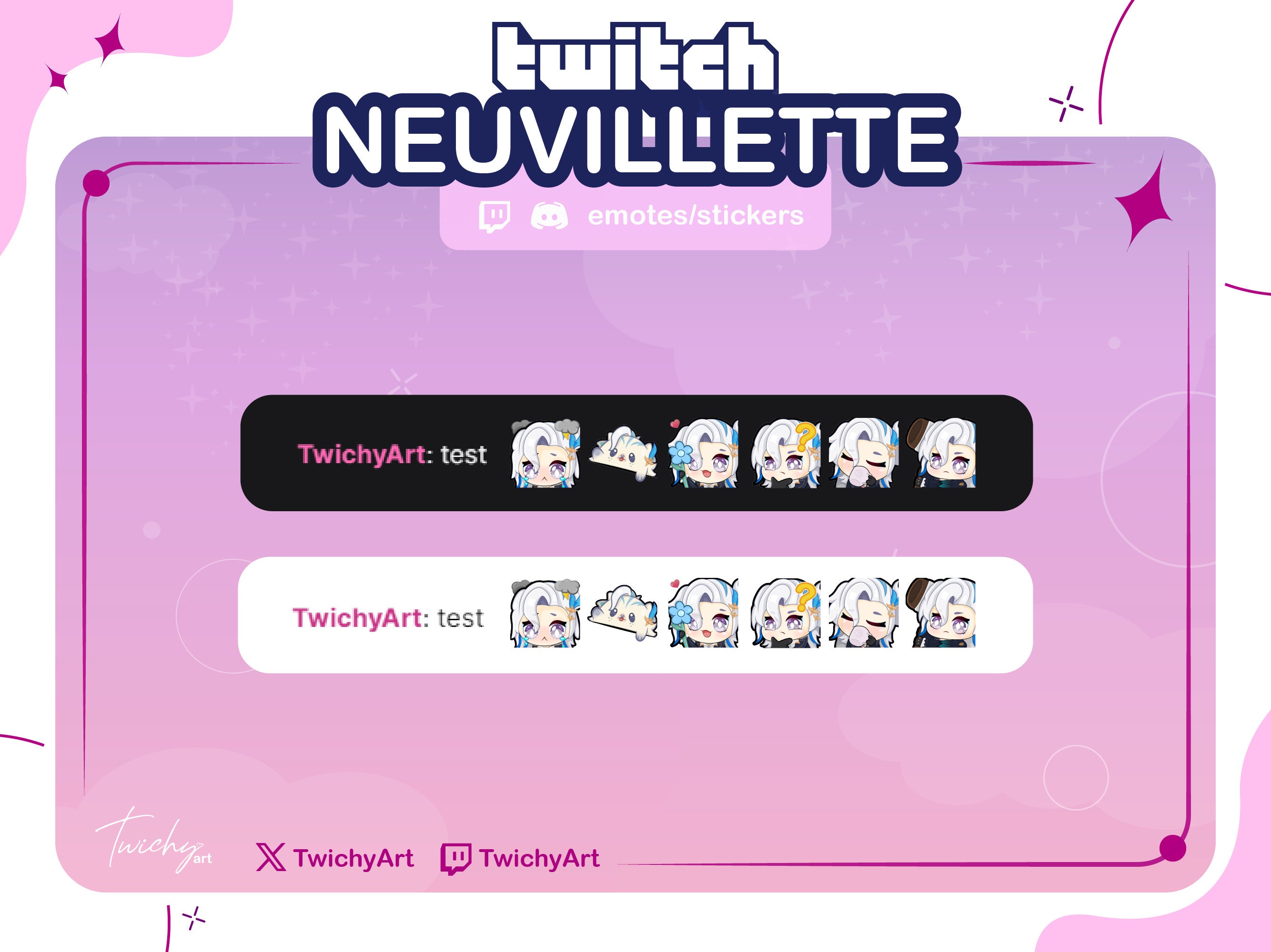 6 Neuvillette Emotes Pack Animated and Static for Twitch / Discord ...