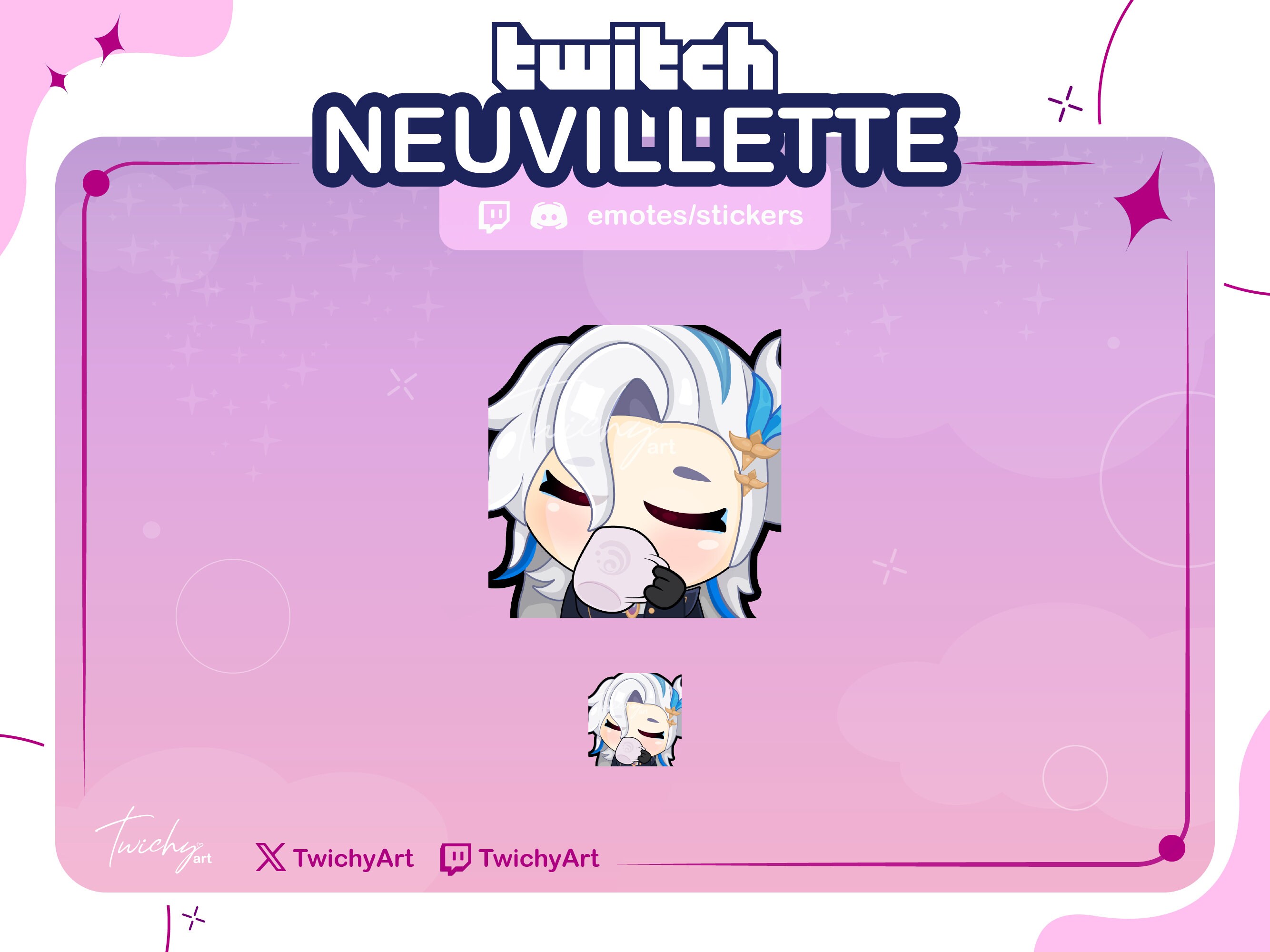 Neuvillette Sip Emote for Twitch / Discord Stickers / Youtube | Genshin ...