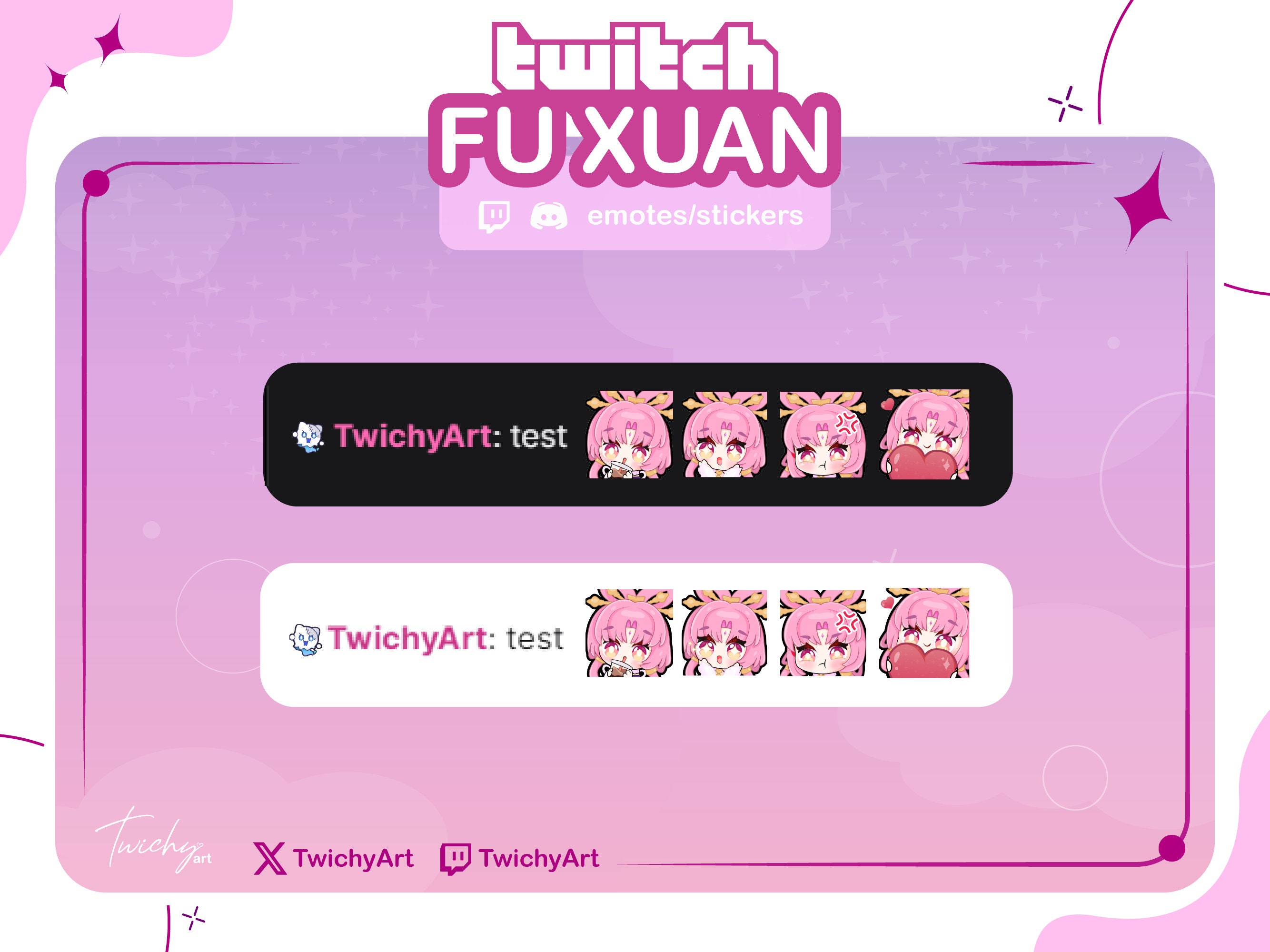 Fu Xuan 4 Emotes Pack for Twitch / Discord / Youtube | Honkai Star Rail ...