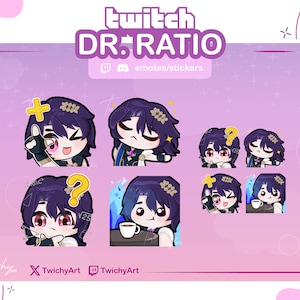 Dr Ratio 4 Emotes Pack for Twitch / Discord / Youtube | Honkai Star ...