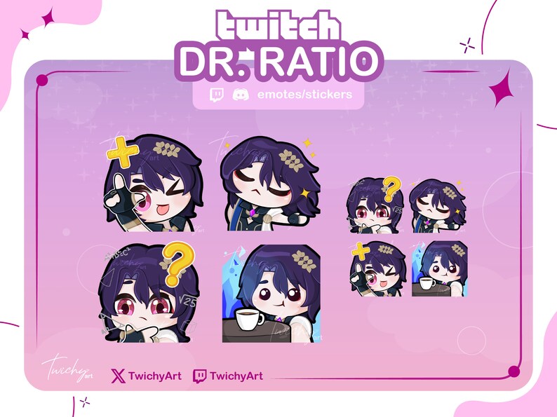 Dr Ratio 4 Emotes Pack for Twitch / Discord / Youtube | Honkai Star ...