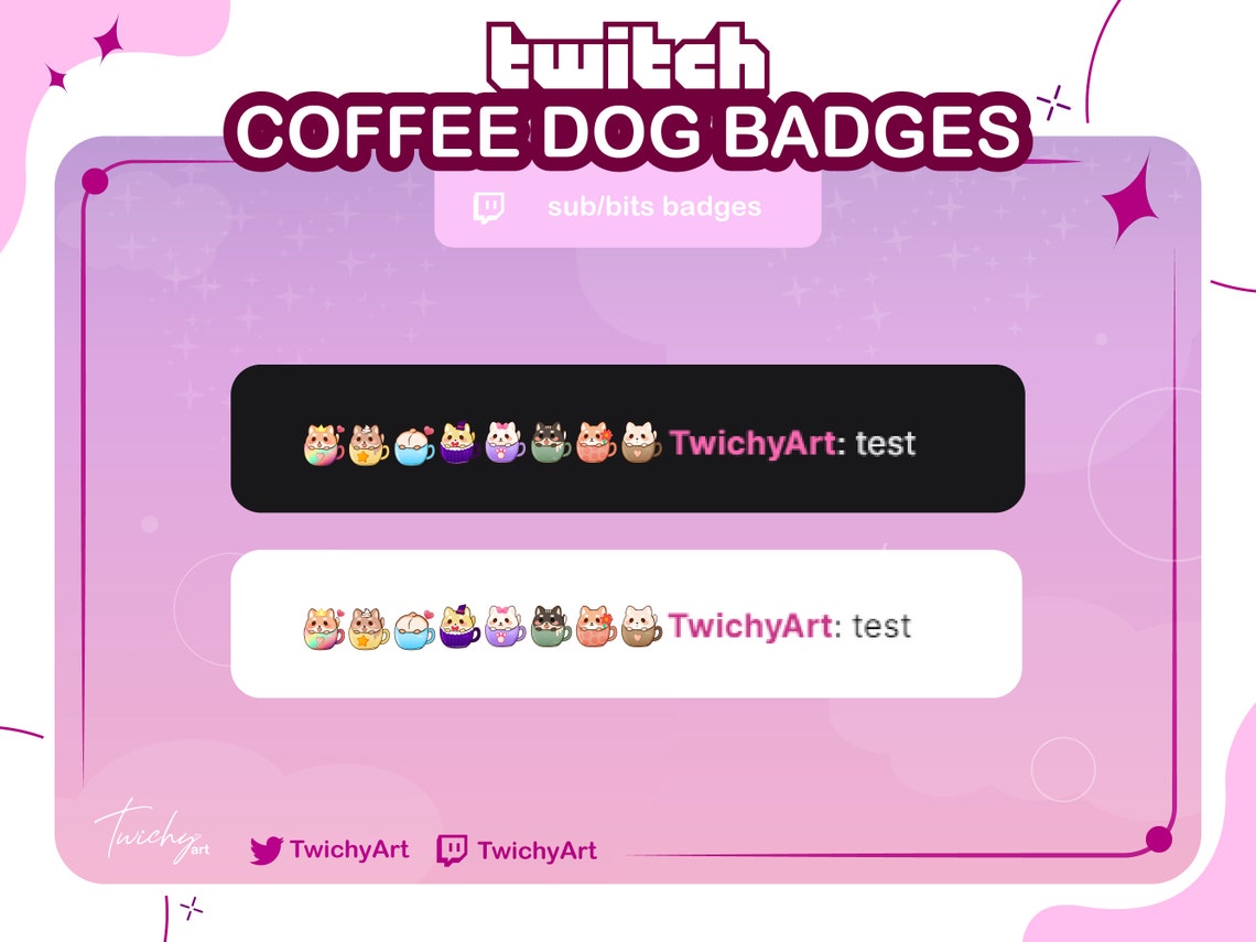 Cute Coffee Mugs of Shiba Inu for Twitch Sub or Bits Badges / Youtube ...