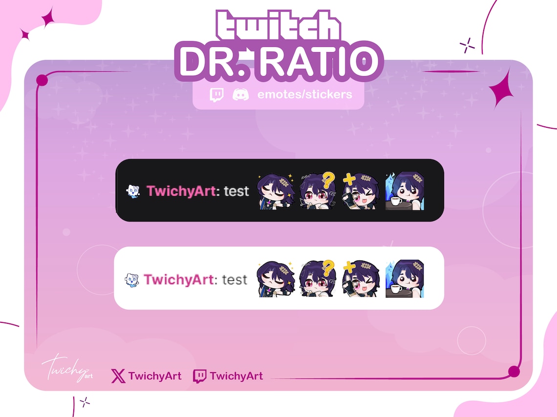 Dr Ratio 4 Emotes Pack for Twitch / Discord / Youtube | Honkai Star ...