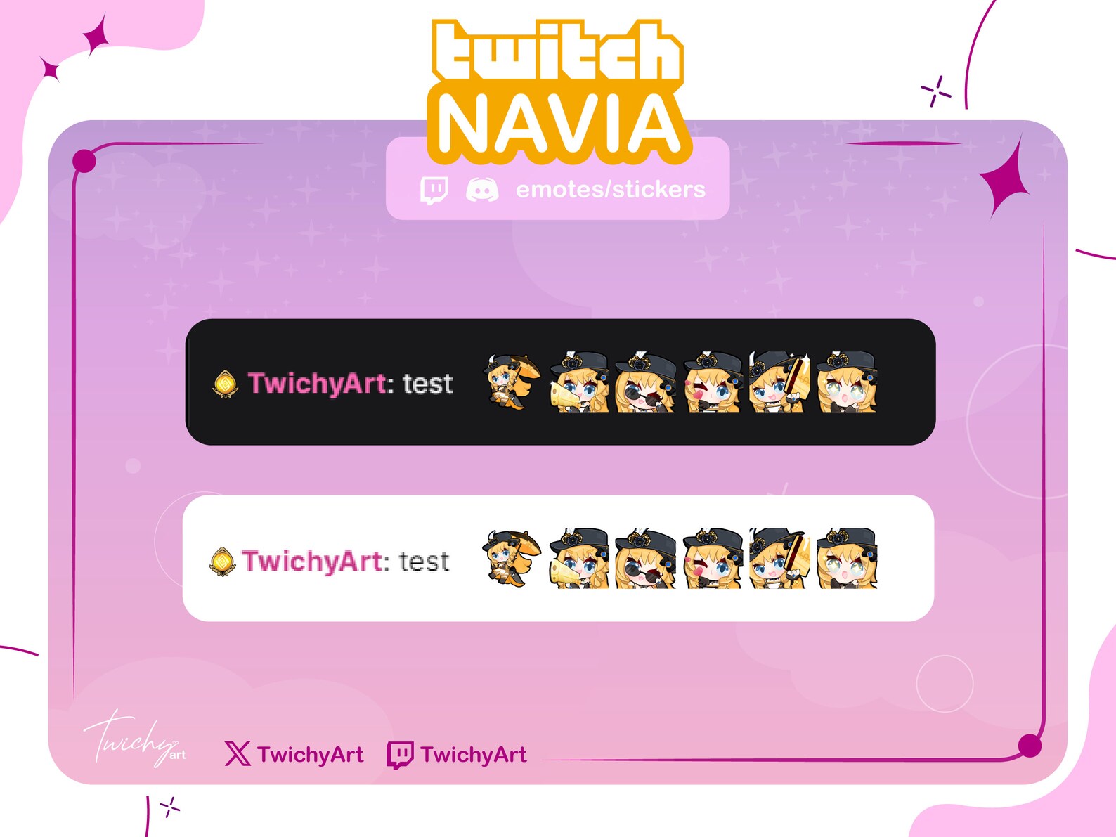 6 Navia Emotes Pack Animated & Static for Twitch / Discord Stickers ...