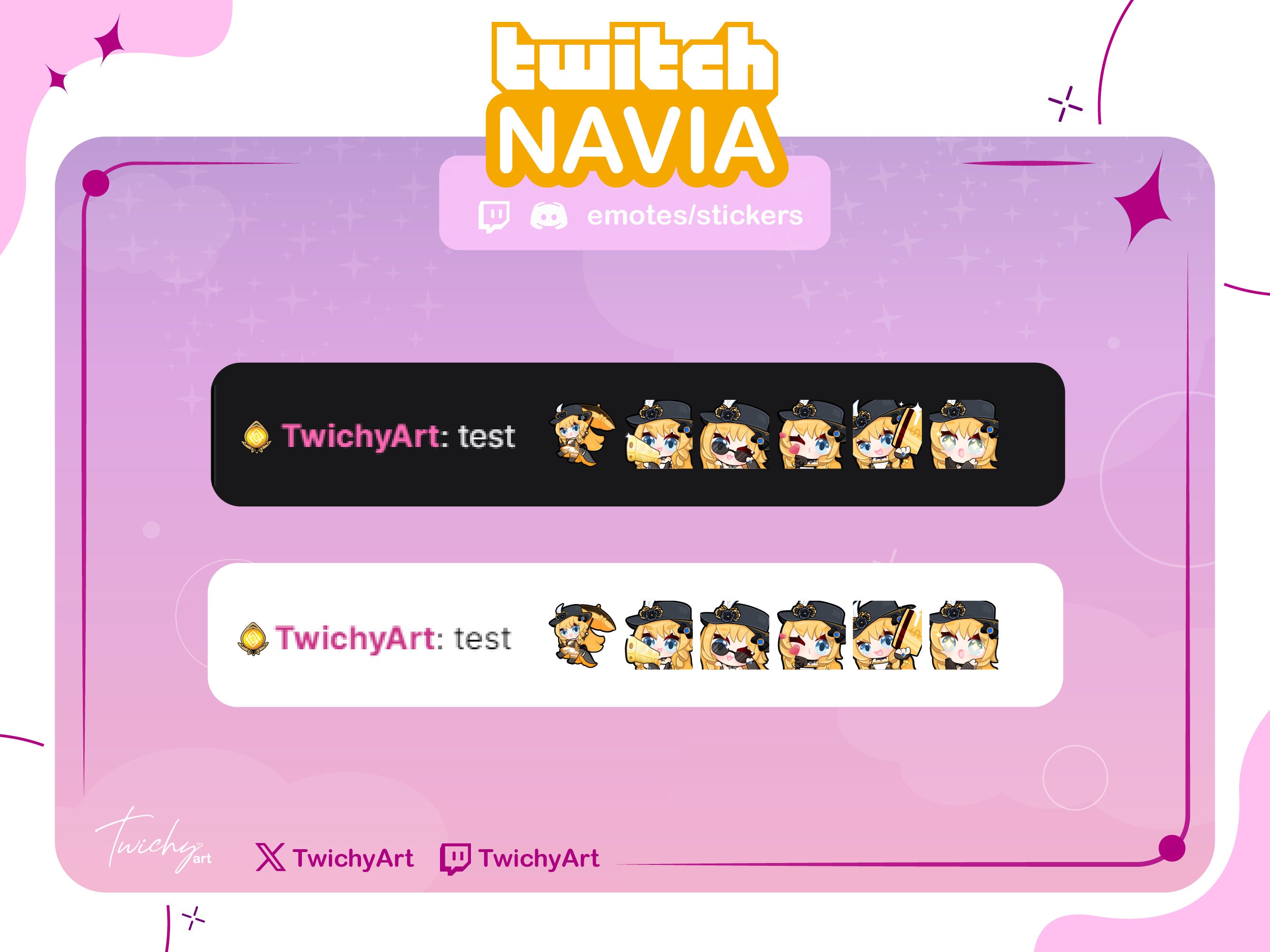 6 Navia Emotes Pack Animated & Static for Twitch / Discord Stickers ...
