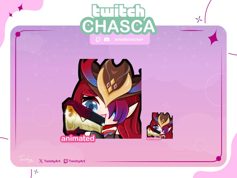 Chasca Pistola Emote Animado y Estático para Twitch / Discord Stickers ...
