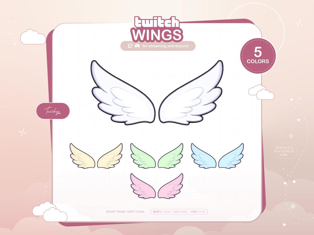 Wings Emotes Static / Animated in 5 Different Colors for Streaming ...