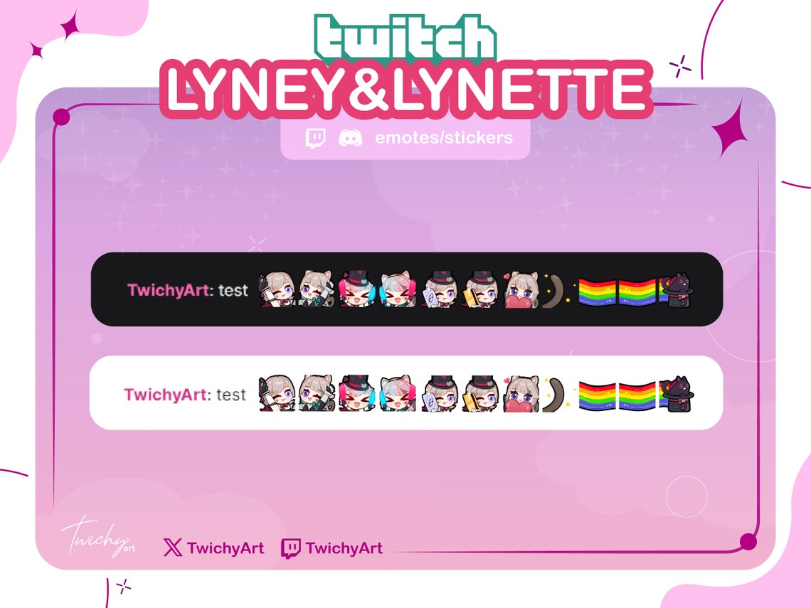 10 Lyney Y Lynette Emotes Pack Animated and Static for Twitch / Discord ...