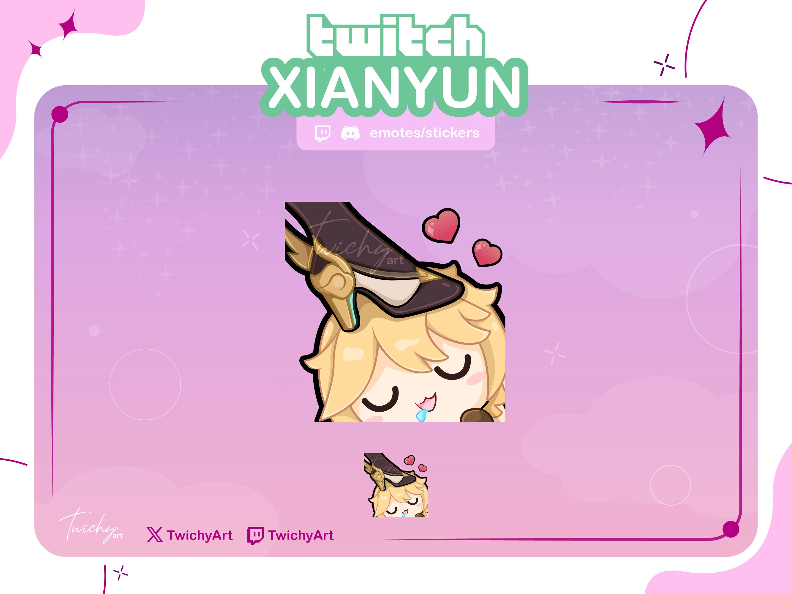 Step on Me Xianyun Cloud Retainer Emote for Twitch / Discord Stickers ...