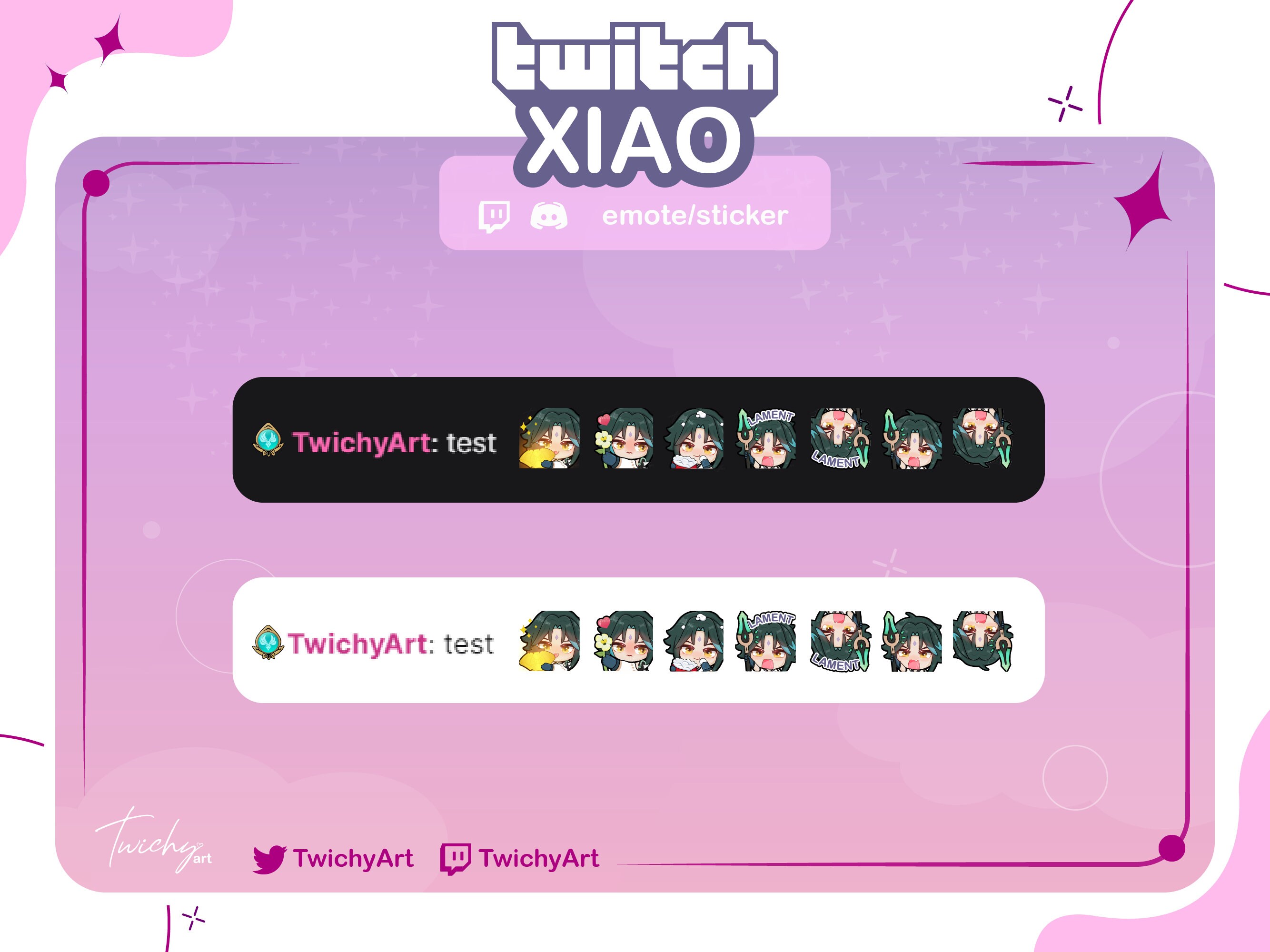 Xiao Pack of Emotes for Twitch / Discord Sticker / Youtube | Genshin ...