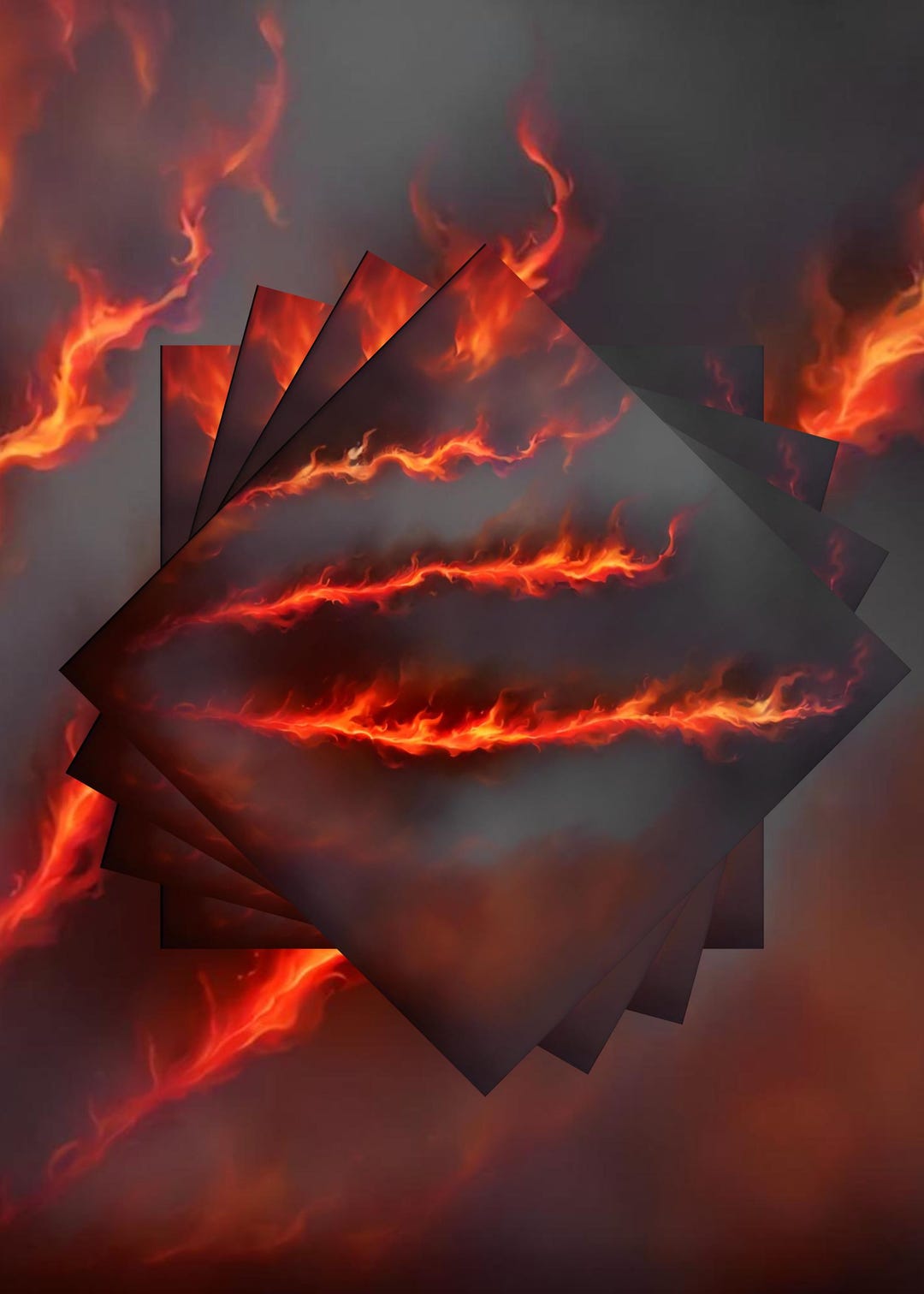 Flame Design Printable, Fire-themed Wall Art, Abstract Flame Patterns ...