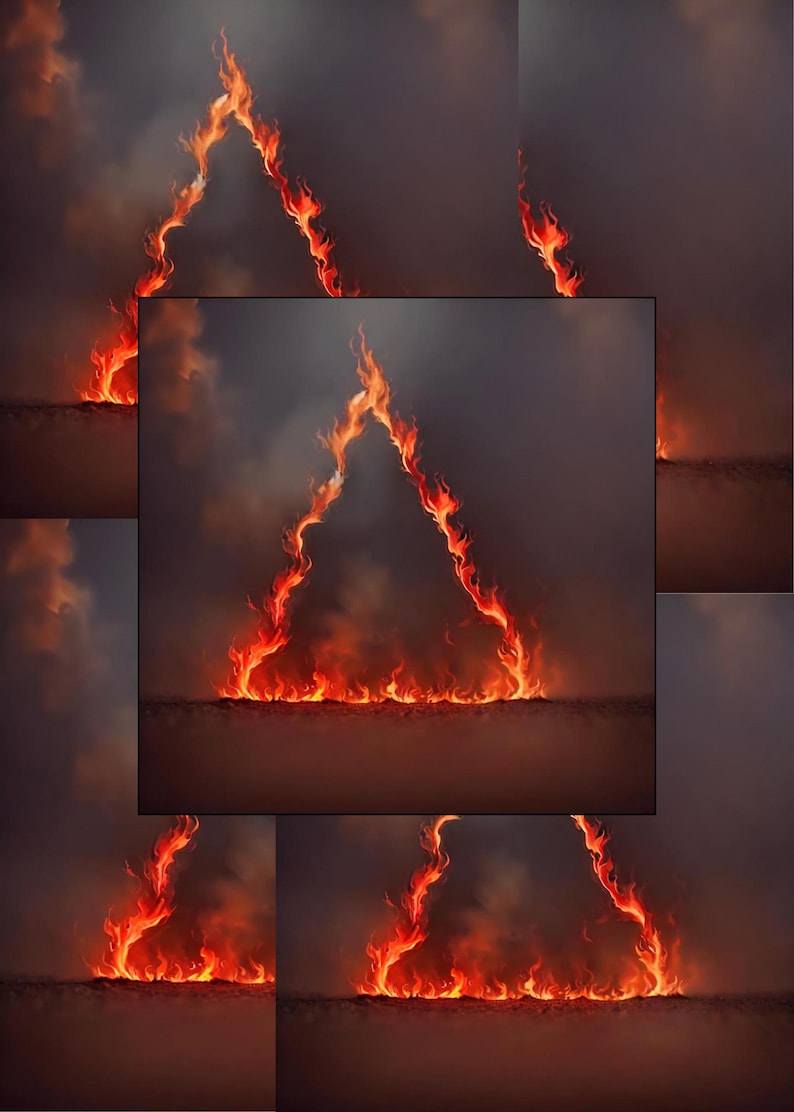 Flame Design Printable, Fire-themed Wall Art, Abstract Flame Patterns ...