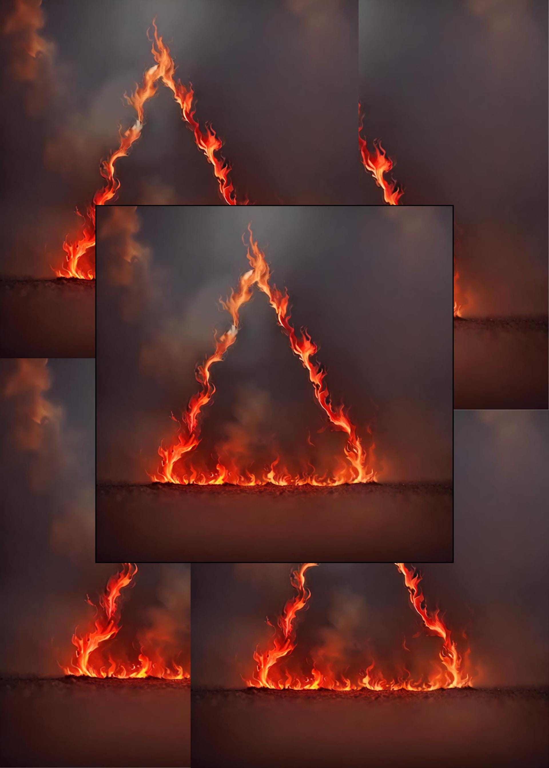Flame Design Printable, Fire-themed Wall Art, Abstract Flame Patterns ...