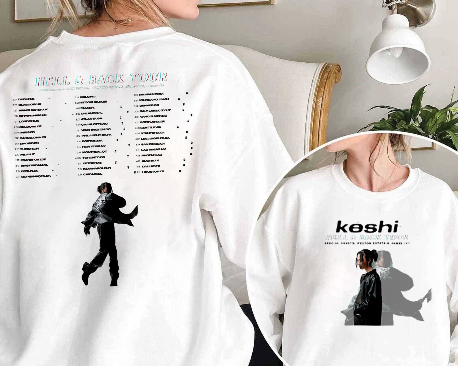 Keshi World Tour 2023 2 Side Shirt, Keshi Hell Heaven World Tour 2023 ...