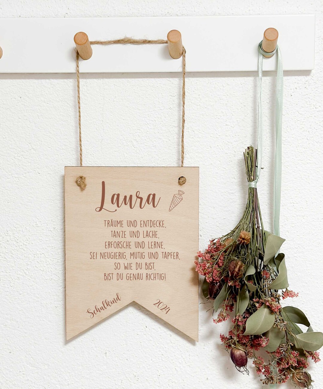 Personalized Wooden Pennant for Children | Encouraging Wooden Sign for ...