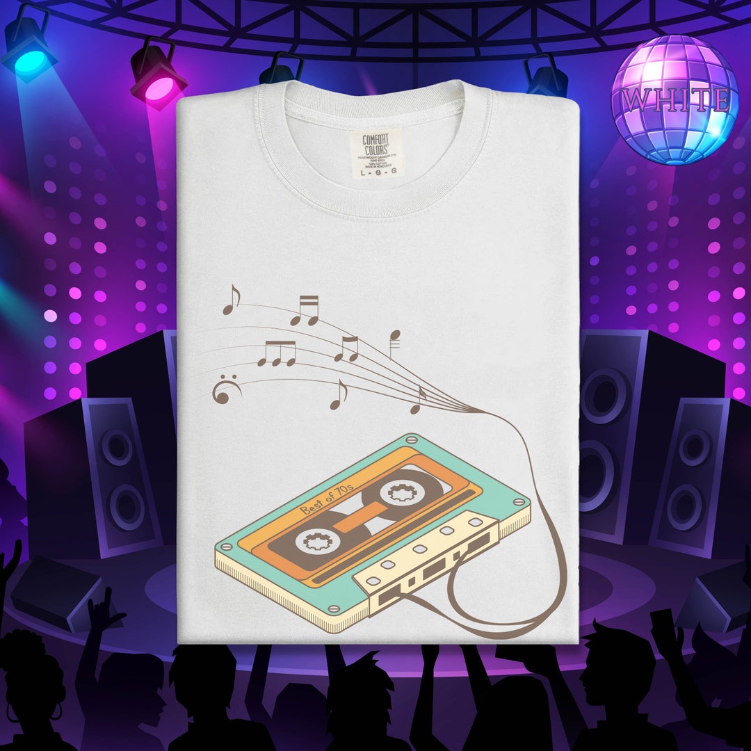 Rock Out Best of 70s Cassette Tape With Music Pentagram Graphic T-shirt ...