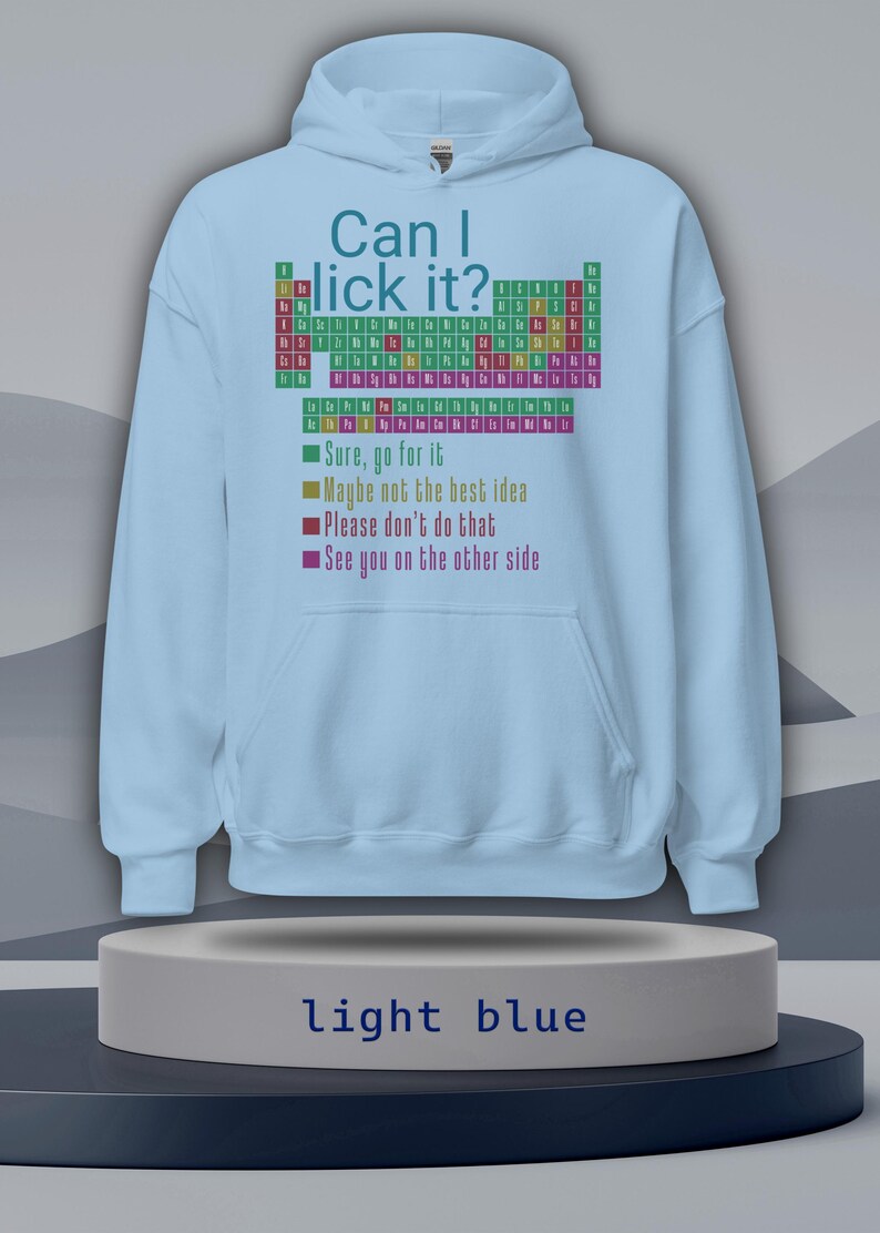 Funny Periodic Table of Elements Hoodie, Humorous Science Graduation ...