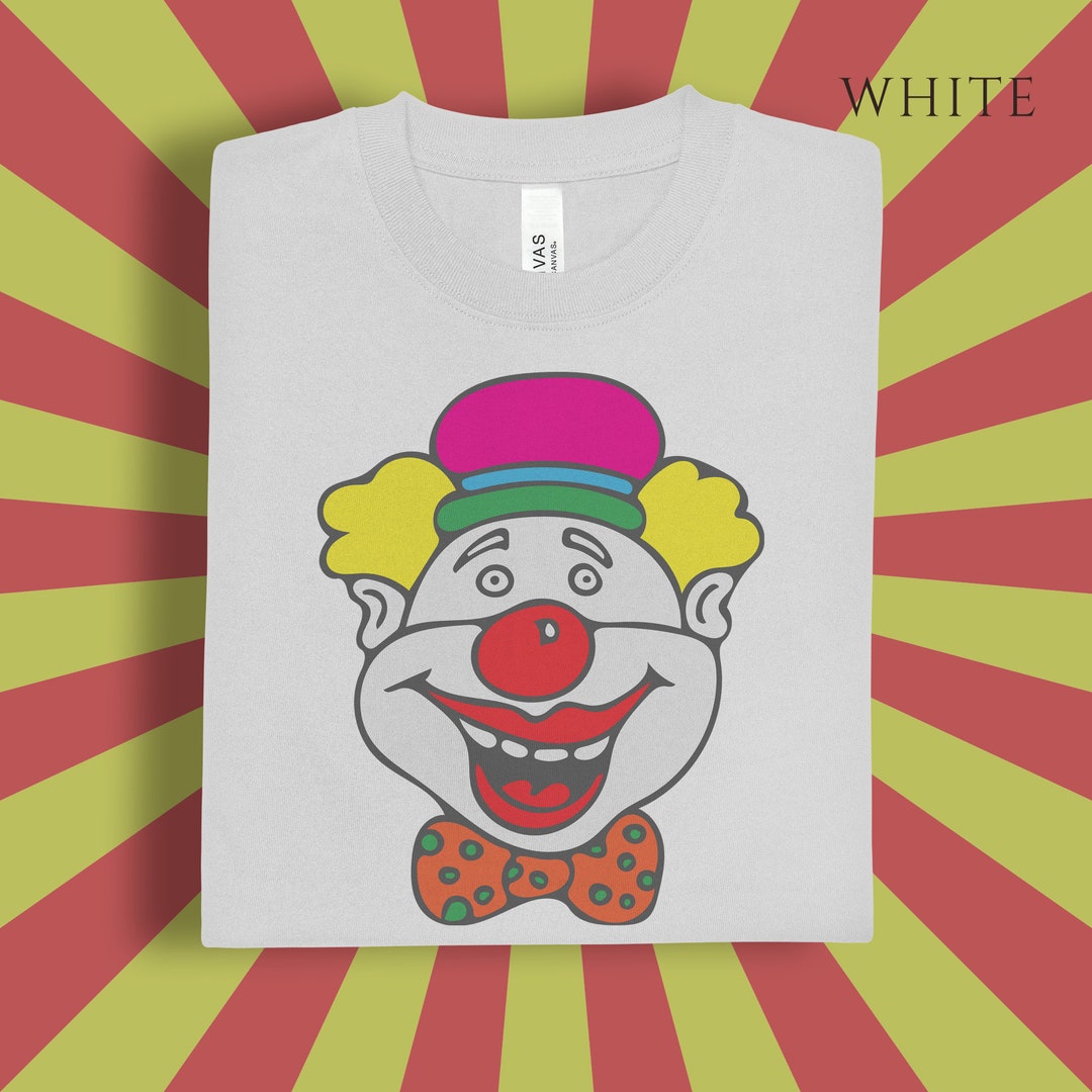 Clowncore Aesthetics Funny Tee Funny Clown Head Shirt Quirky Carnival ...