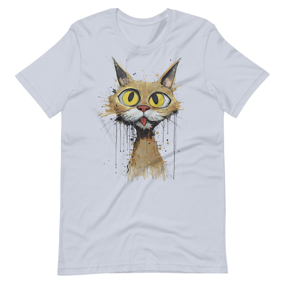 Hilarious Feline Lover Tshirt, Funny Crazy Cat Tee, Cat Painting T ...