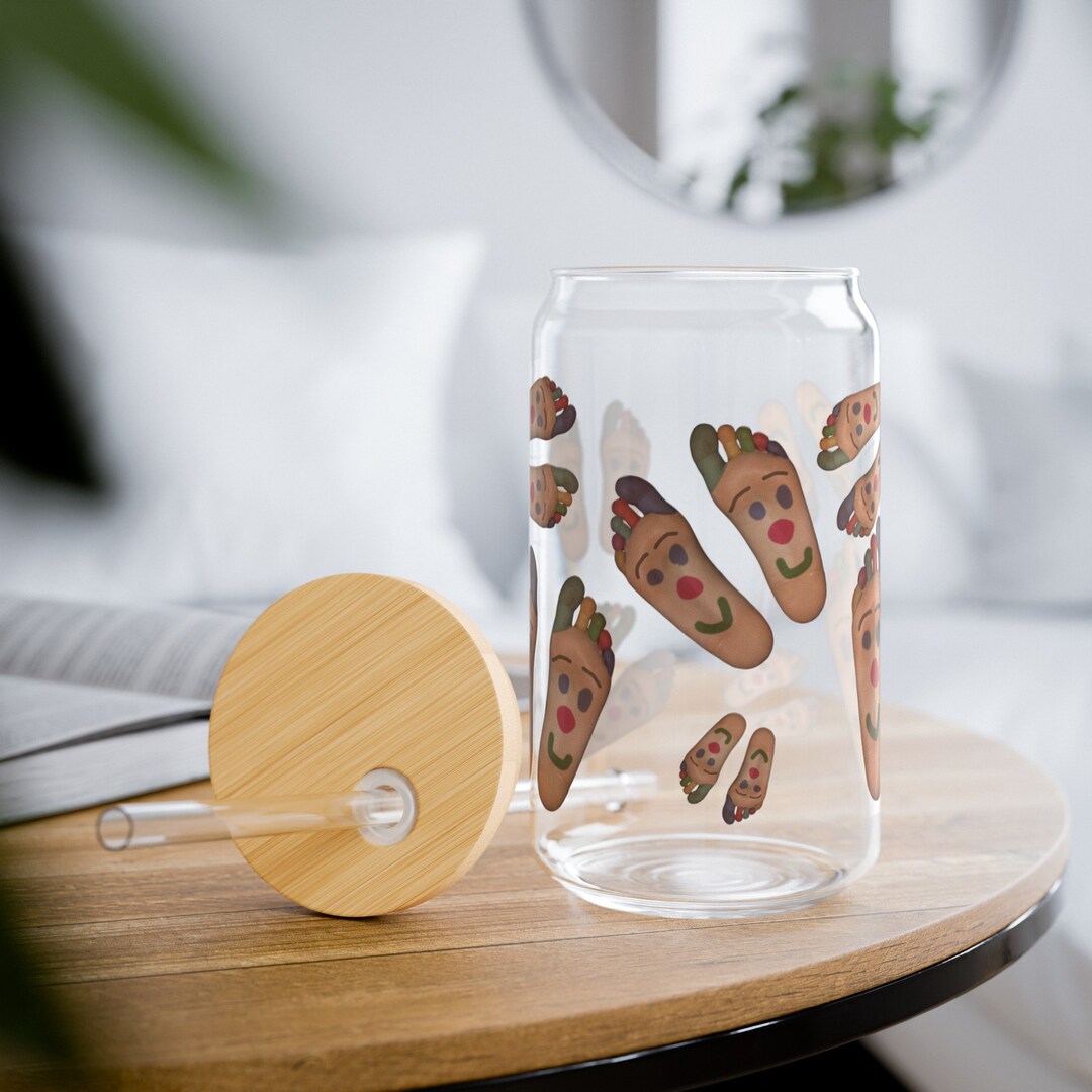 Clowncore Aesthetic Funny Glass Tumbler - Weirdcore Jester Sipper ...