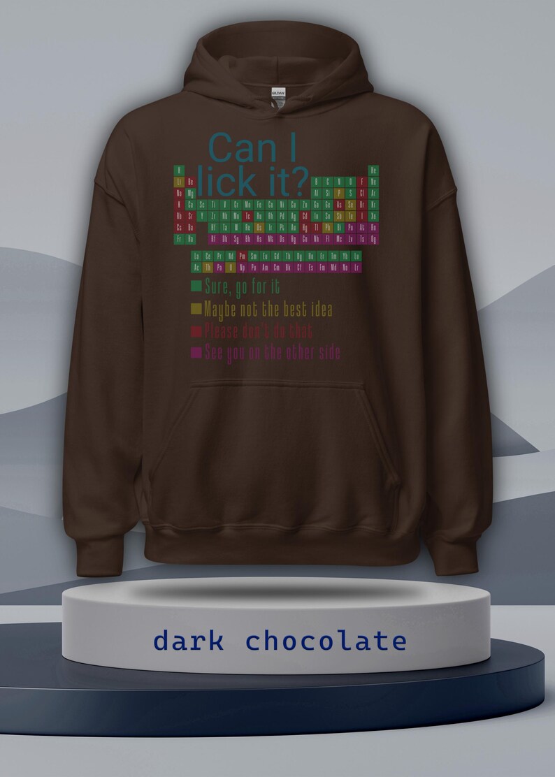 Funny Periodic Table of Elements Hoodie, Humorous Science Graduation ...