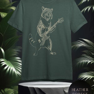 Bassist Rockstar Raccoon Tshirt, Trash Panda Guitarist Top, Raccoon ...