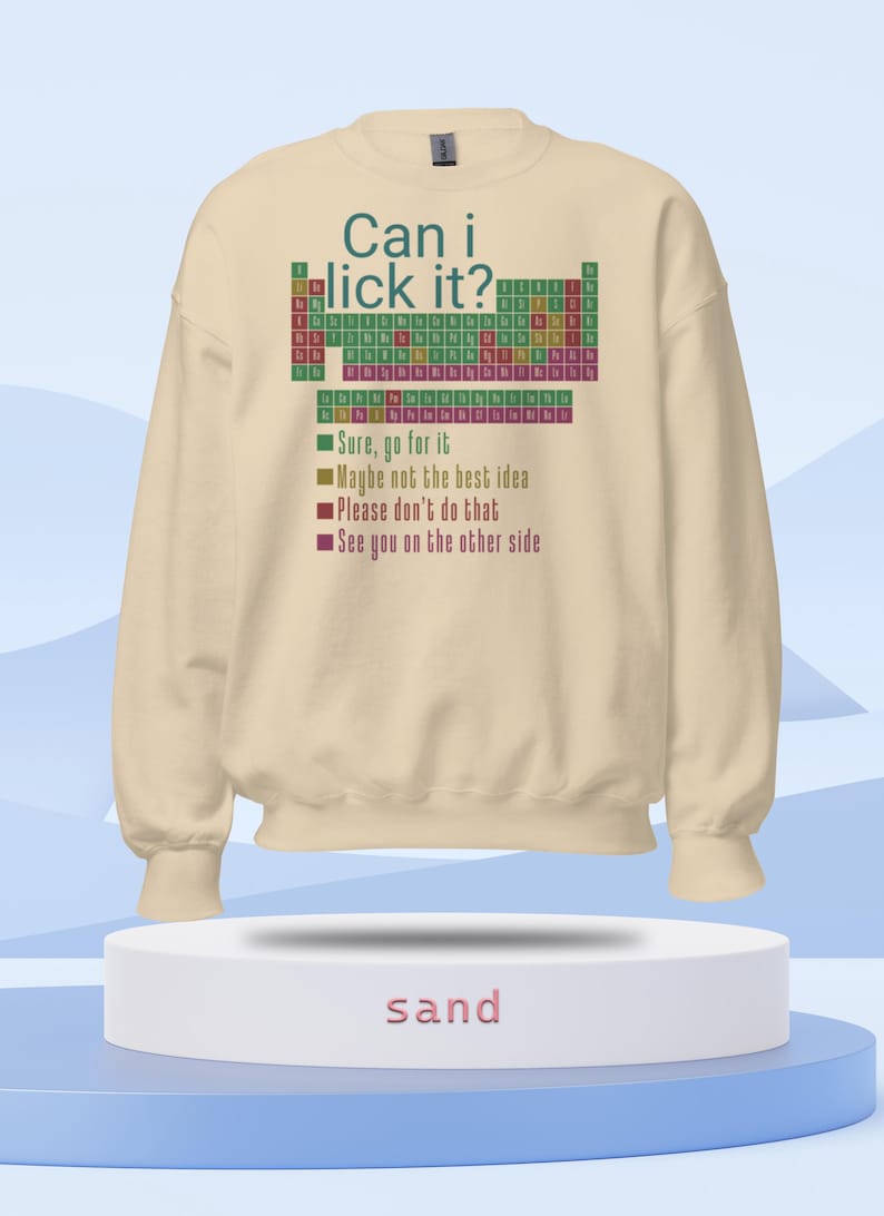 Funny Periodic Table of Elements Sweater, Humorous Science Graduation ...