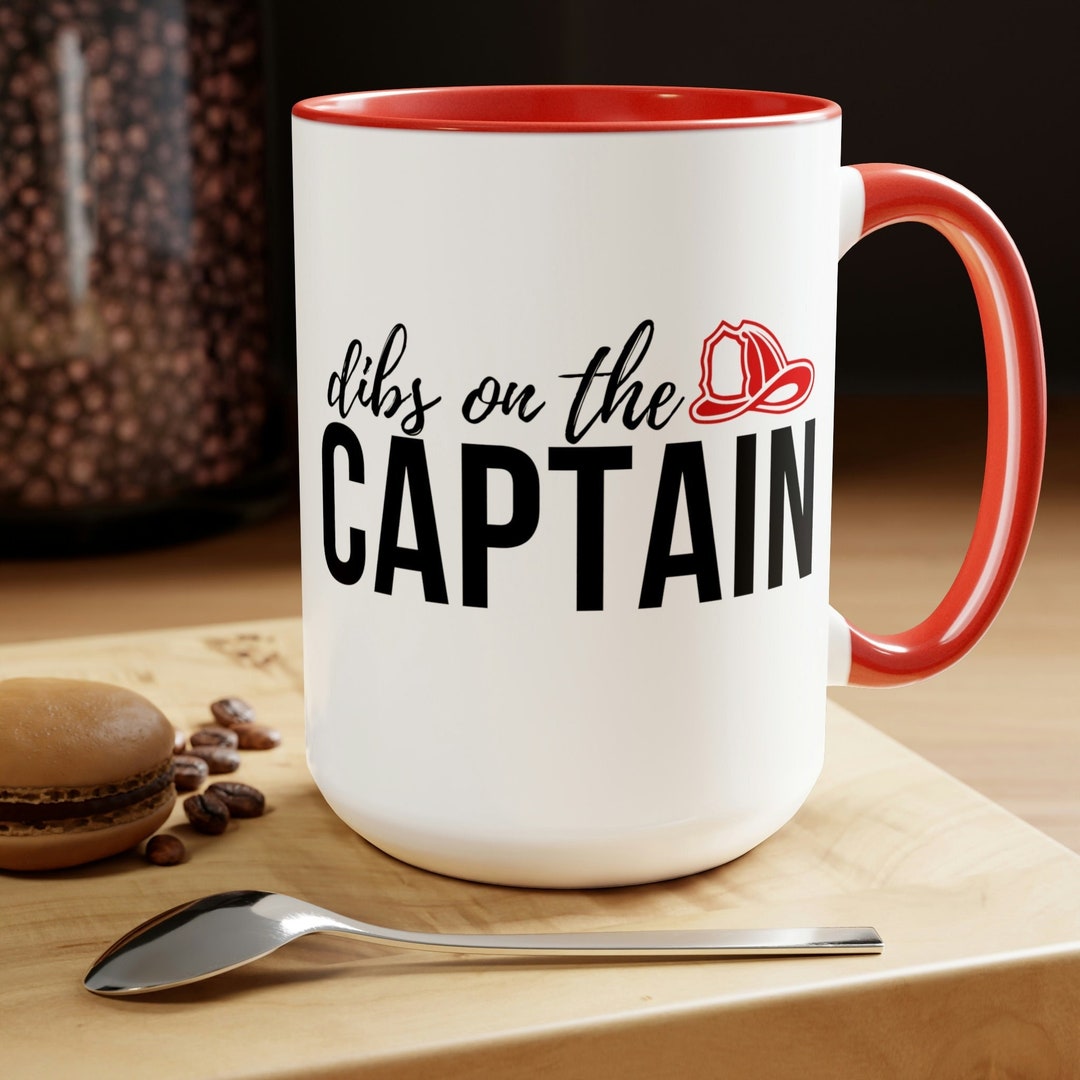 Dibs on the Captain Two-tone Coffee Mugs, 15oz, Dibs on the Captain ...