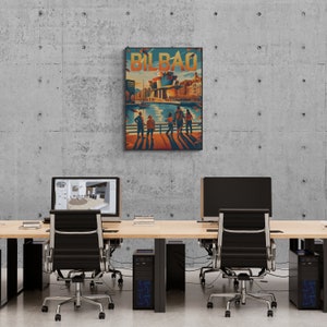 Bilbao Poster, Colorful Vintage Art Print, Home Decor for Travel Lovers ...